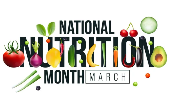 Vector Illustration Theme National Nutrition Month March Stock Vector ...