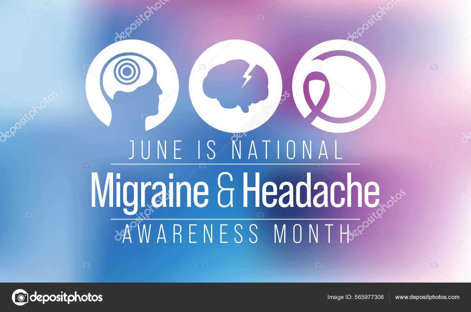 National Migraine Headache Awareness Month Observed Every Year June Usually Stock Vector Image ...