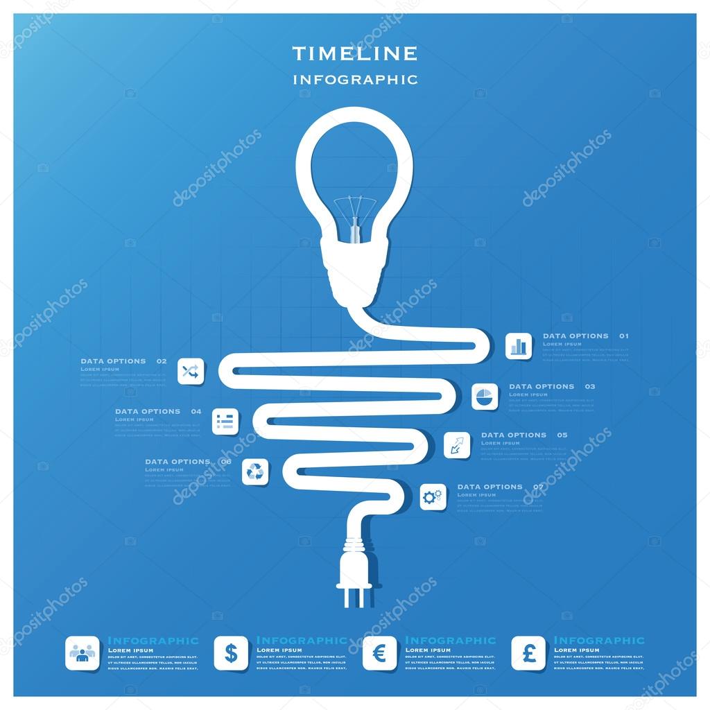 Light Bulb Timeline Business Infographic Design Template Stock Vector ...