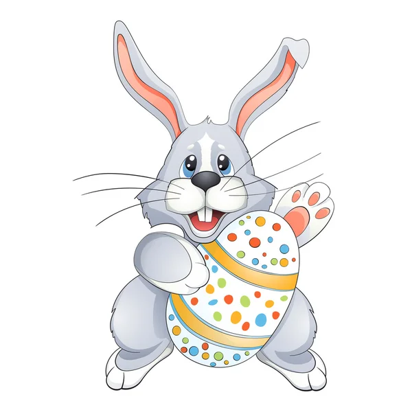 Vector Illustration Cartoon Bunny Holding Easter Egg Stock Vector Image ...