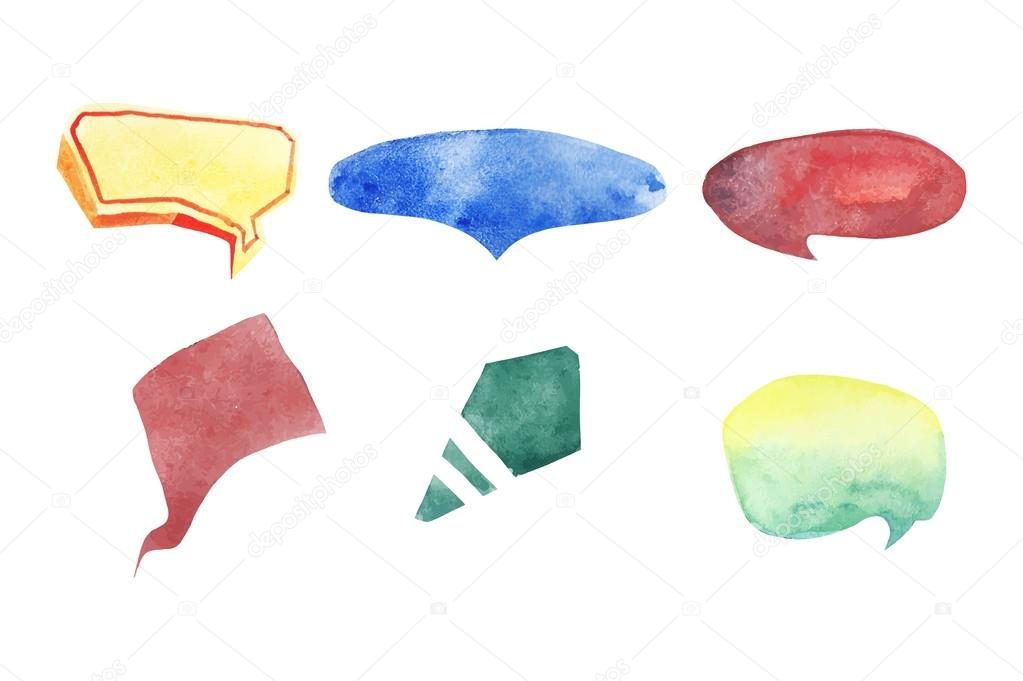 Watercolor paint speech bubble on white background. Stock Vector by ...