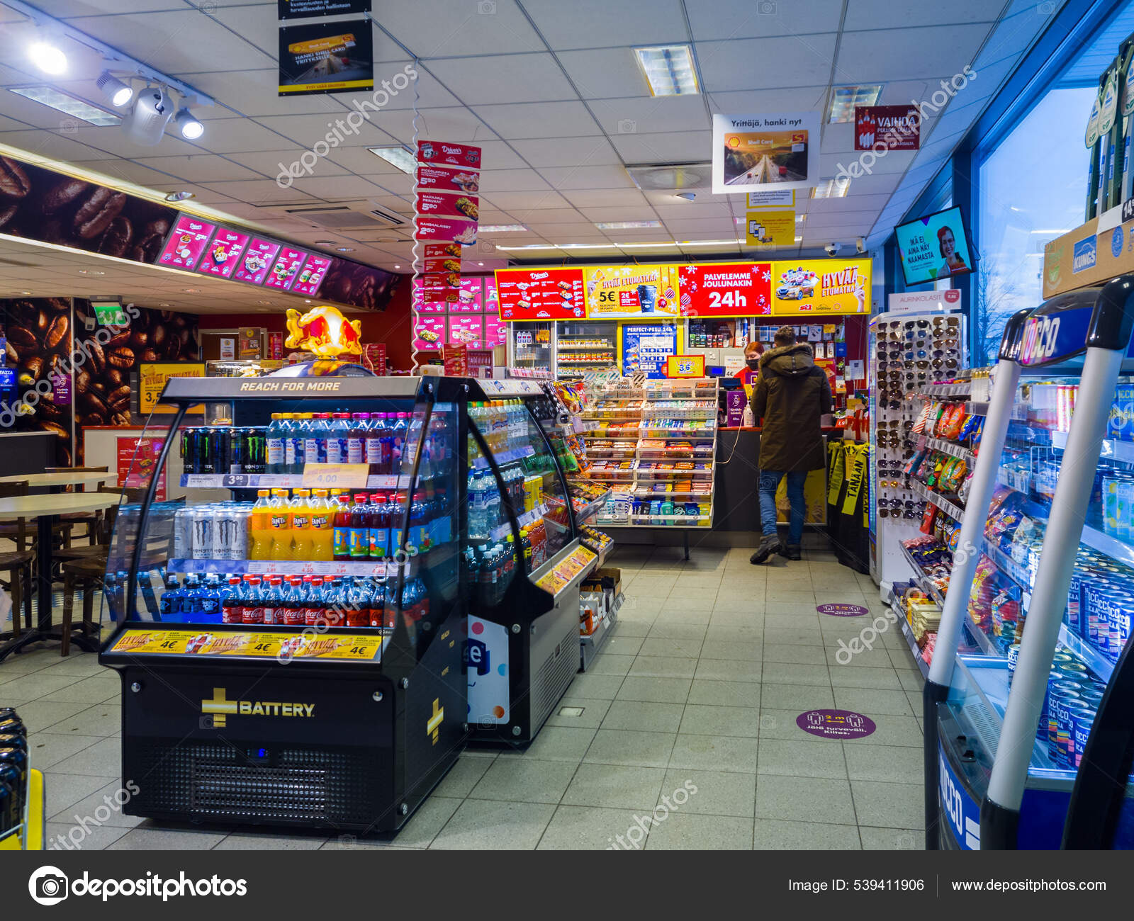 Turku Finland December 2021 Horizontal View Shell Gas Station ...