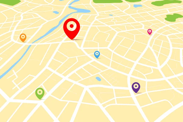 Map Destination Location Point Aerial Clean Top View City Map Stock ...