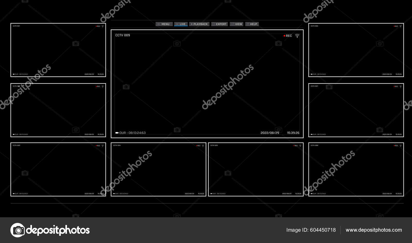 Cctv Camera User Interface Surveillance Camera System Security Cam ...