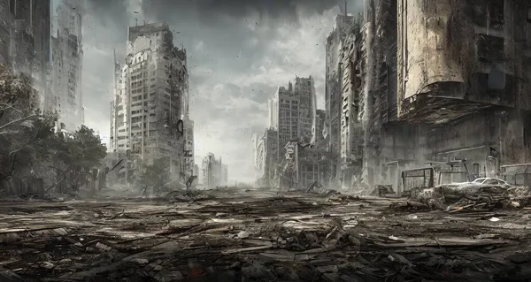 Destroyed City Background Hd