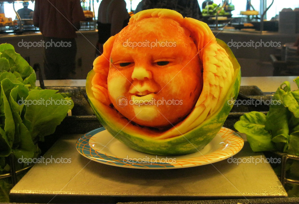 Carved Watermelon Face