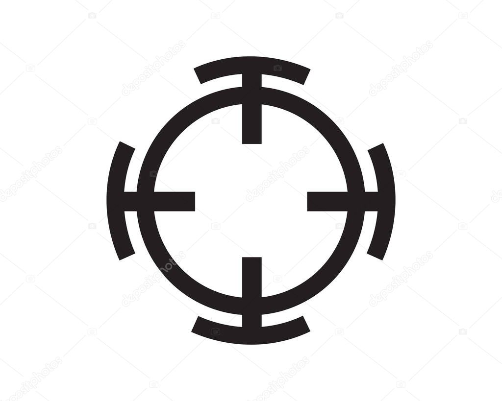 Simple and Creative Round Table Symbol visualized with Silhouette Style ...