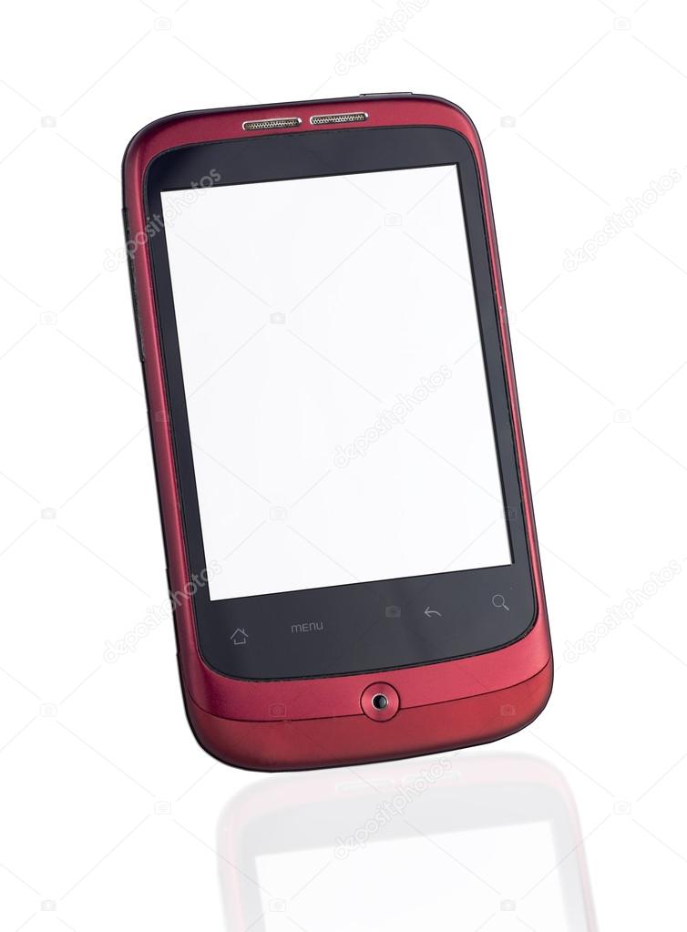 Mobile phone with white screen — Stock Photo © diabluses #40556237