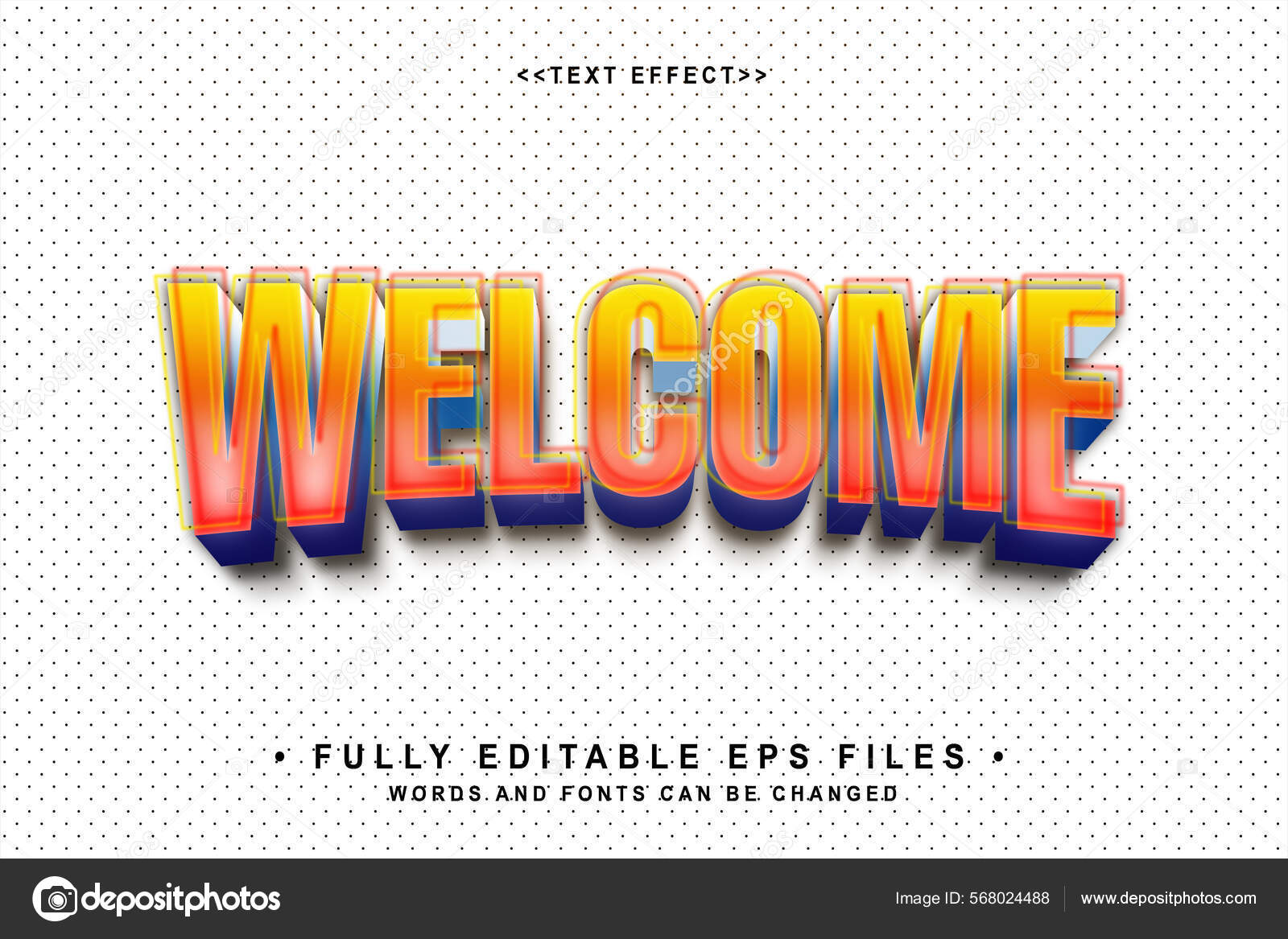 Welcome Text Effect Stock Vector Image by ©ricovic0508 #568024488