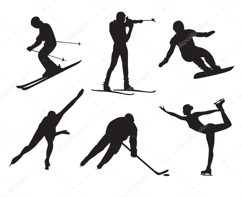 Winter sport silhouettes collection Stock Vector Image by ©Lagodka ...