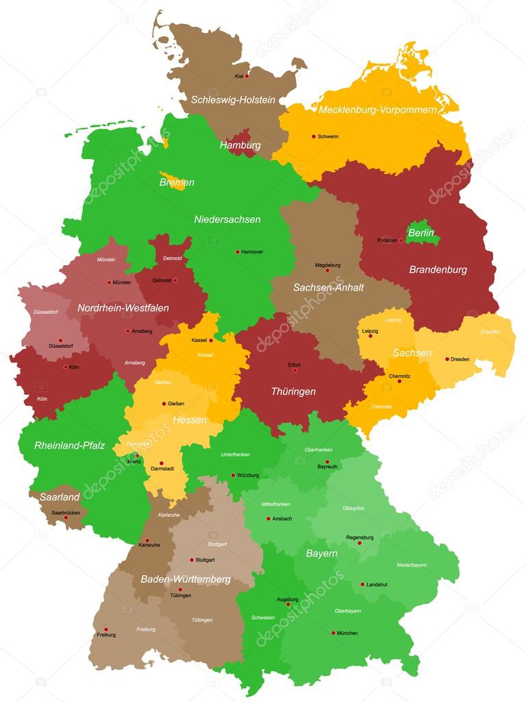 Map of Germany — Stock Vector © Malachy666 #42271597