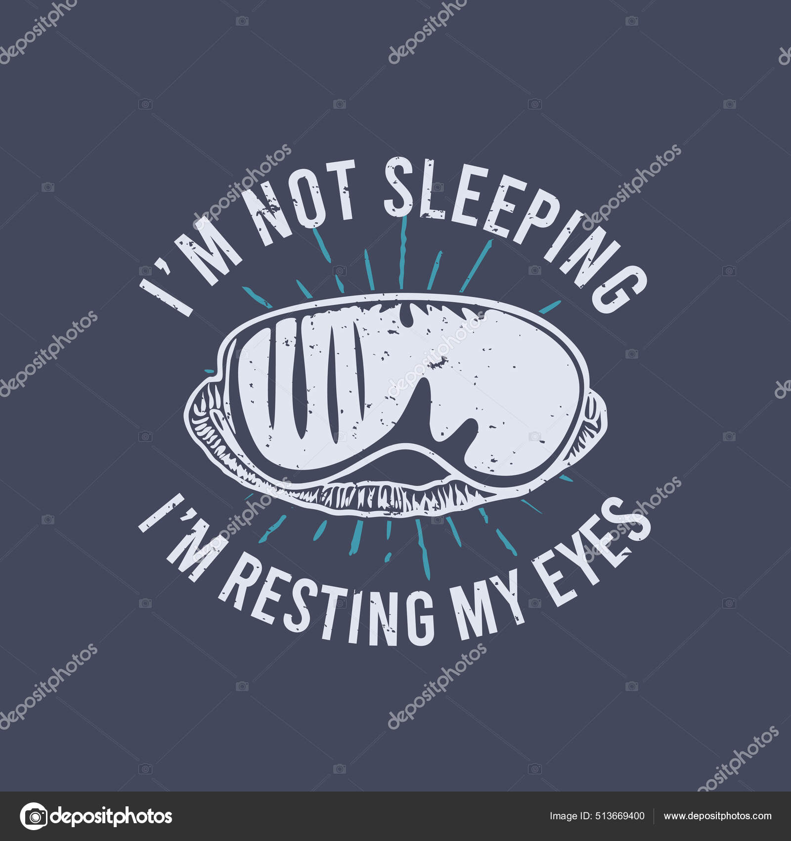 Shirt Design I'm Sleeping I'm Resting Eyes Blind Fold Black Stock ...