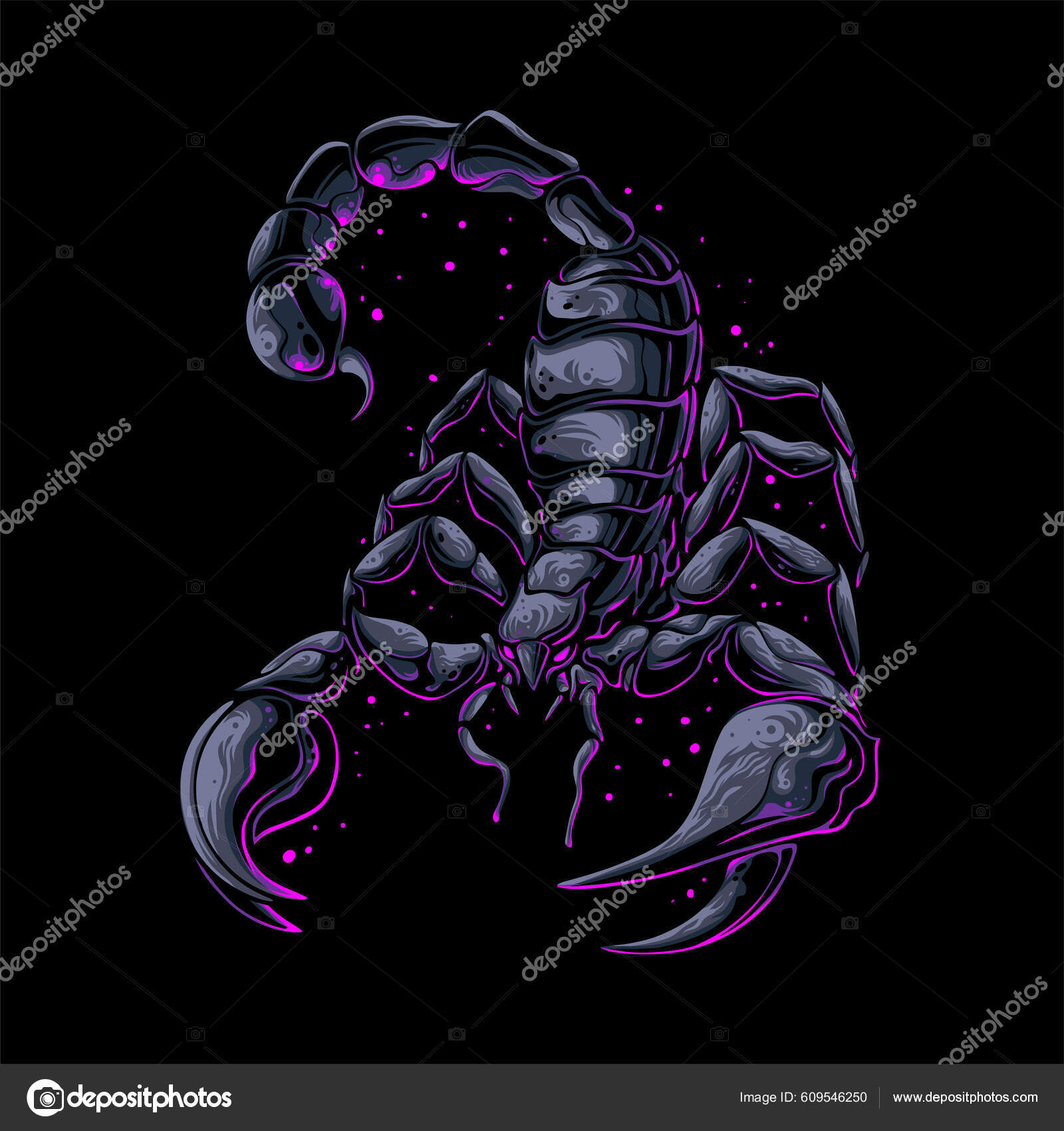Vector Illustration Colorful Scorpion Stance Ready Attack Its Sting ...