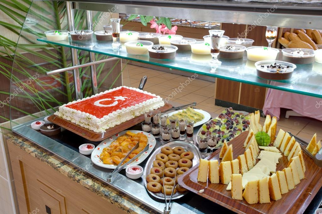 Buffet breakfast in residential complex in Side — Stock Editorial Photo ...