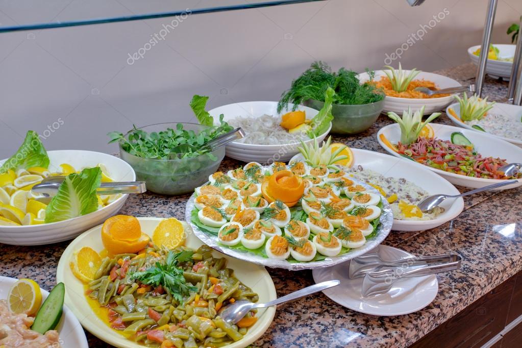 Buffet breakfast in residential complex in Side — Stock Editorial Photo ...