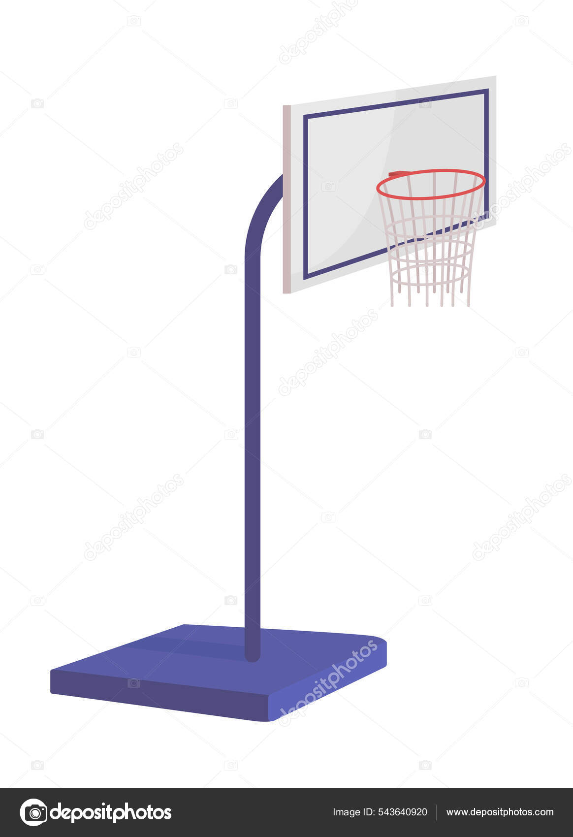 Basketball Hoop Stand Semi Flat Color Vector Item Realistic Object ...