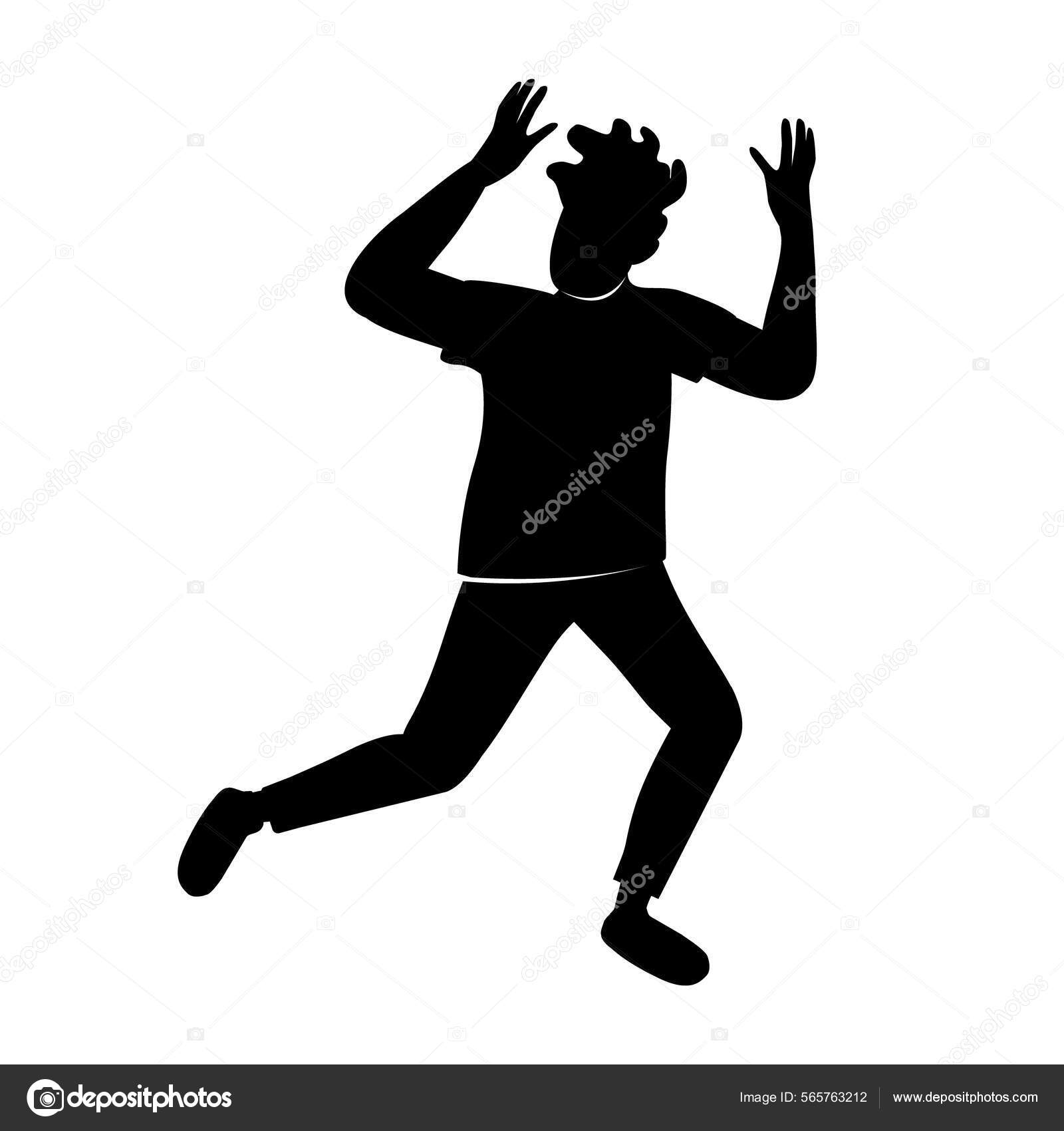 Woman Running Scared Silhouette