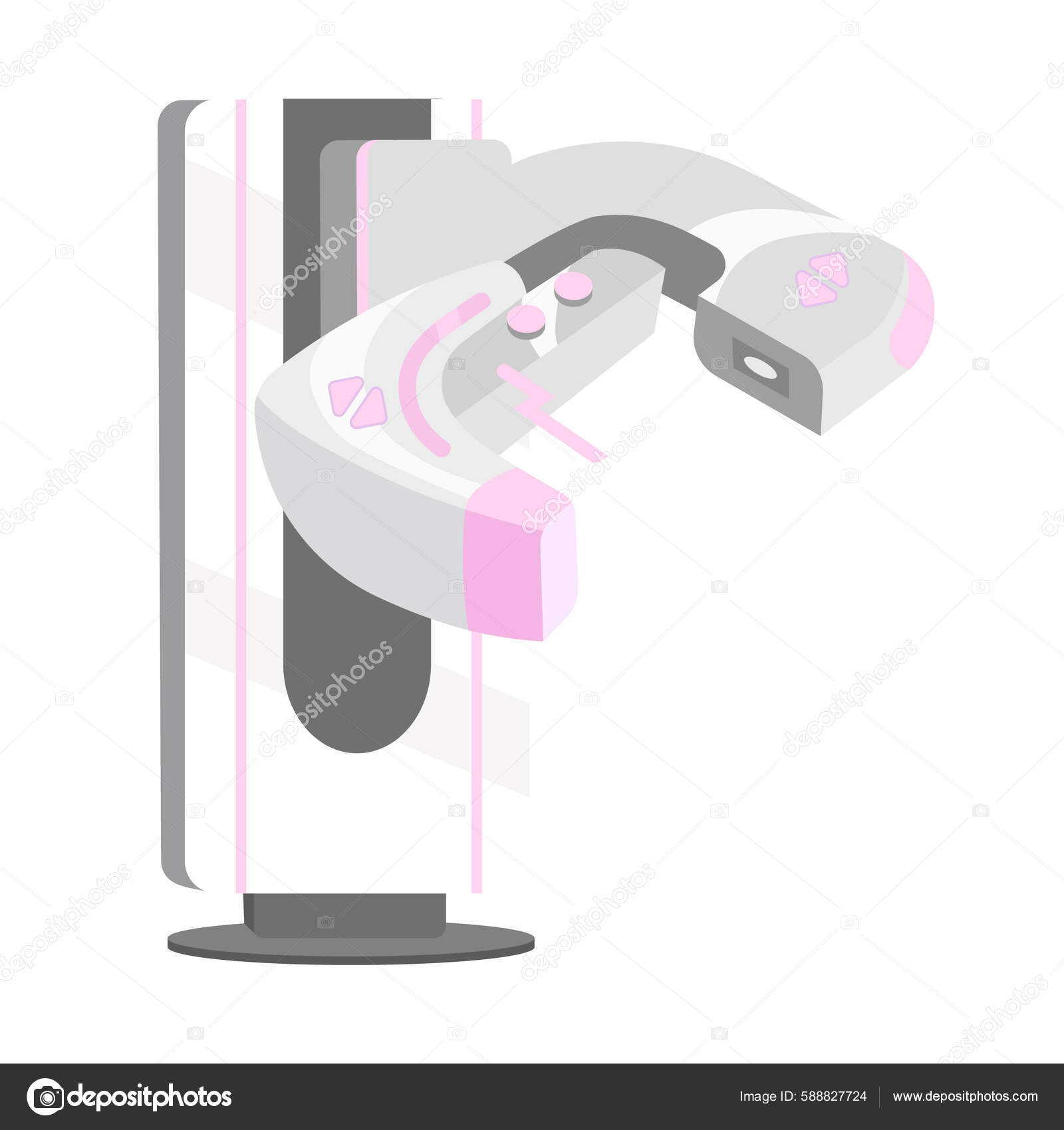 Mammography Machine Semi Flat Color Vector Object Women Health Checkup ...