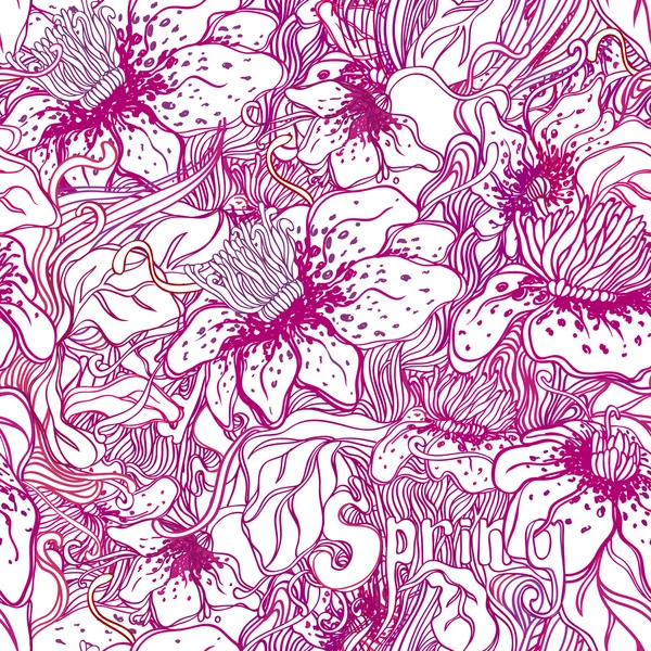 Abstract Nature Pattern with plants — Stock Vector © vgorbash #37522289