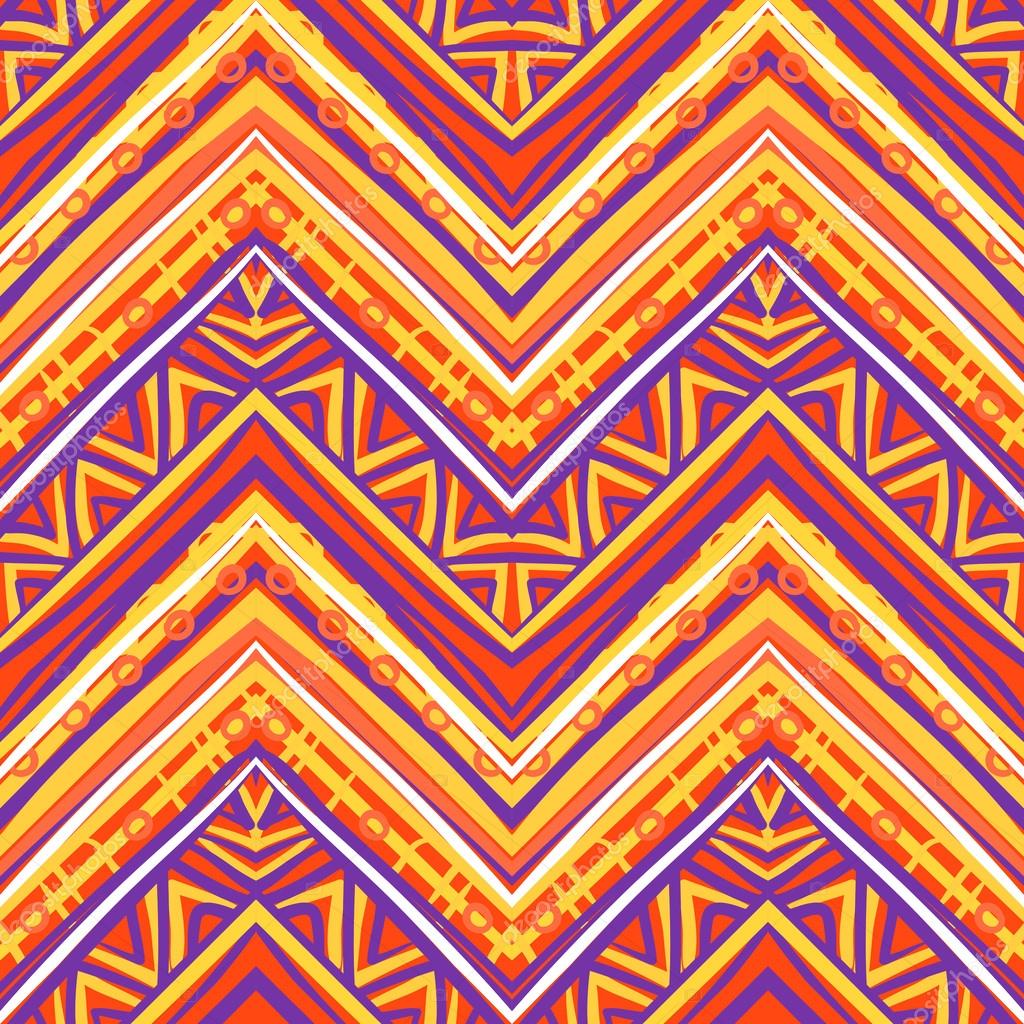 Ethnic zigzag pattern in retro colors Stock Vector Image by ©vgorbash ...