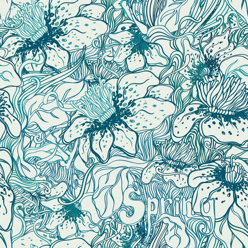 Abstract Nature Pattern with plants — Stock Vector © vgorbash #37522289