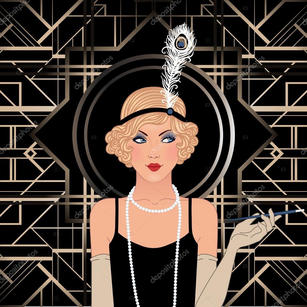 Flapper girl Stock Vector by ©vgorbash 37528231