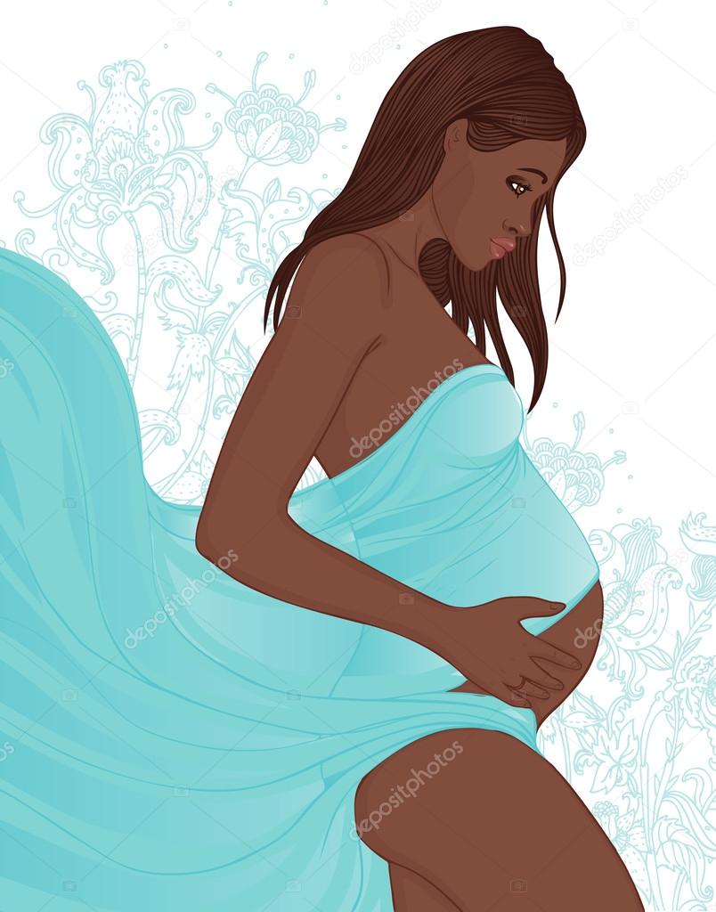 African American Pregnant Woman — Stock Vector © Vgorbash 37528275
