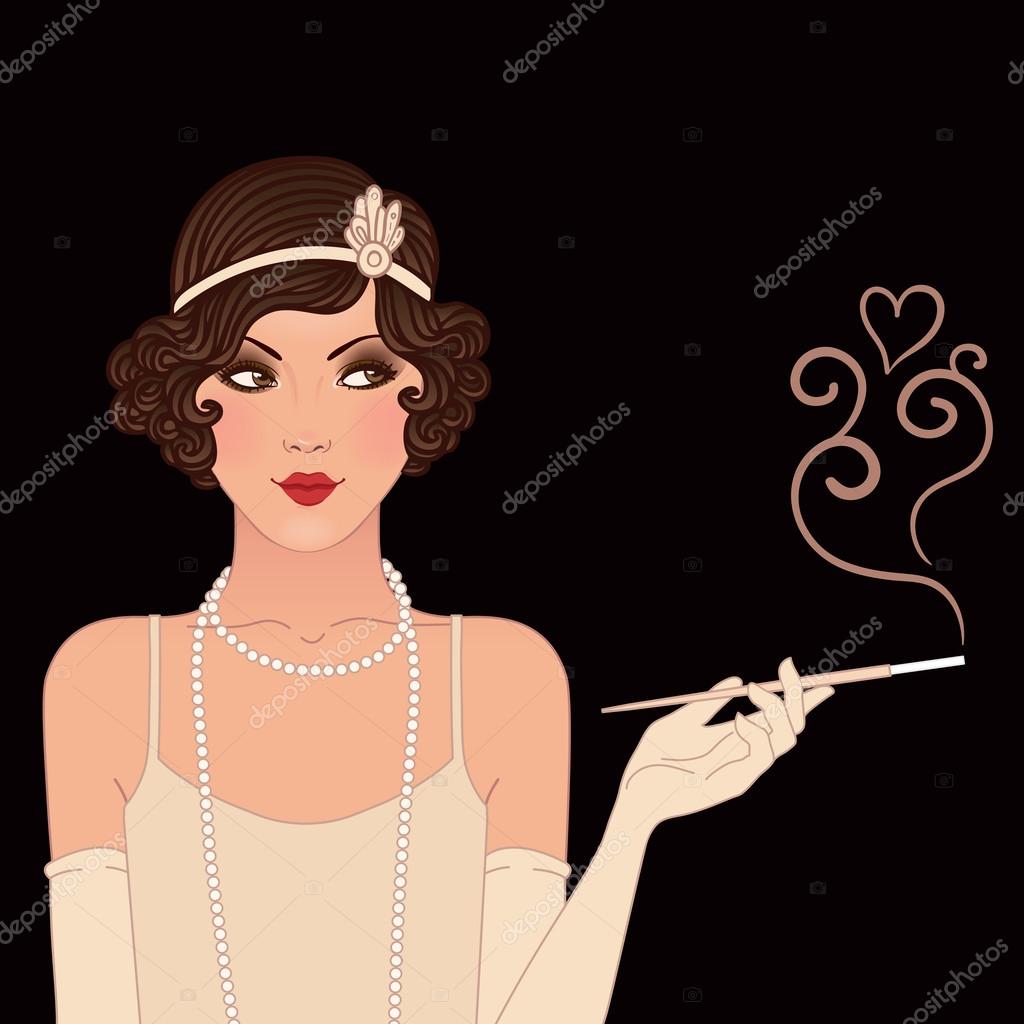 Flapper girl — Stock Vector © vgorbash #37528309