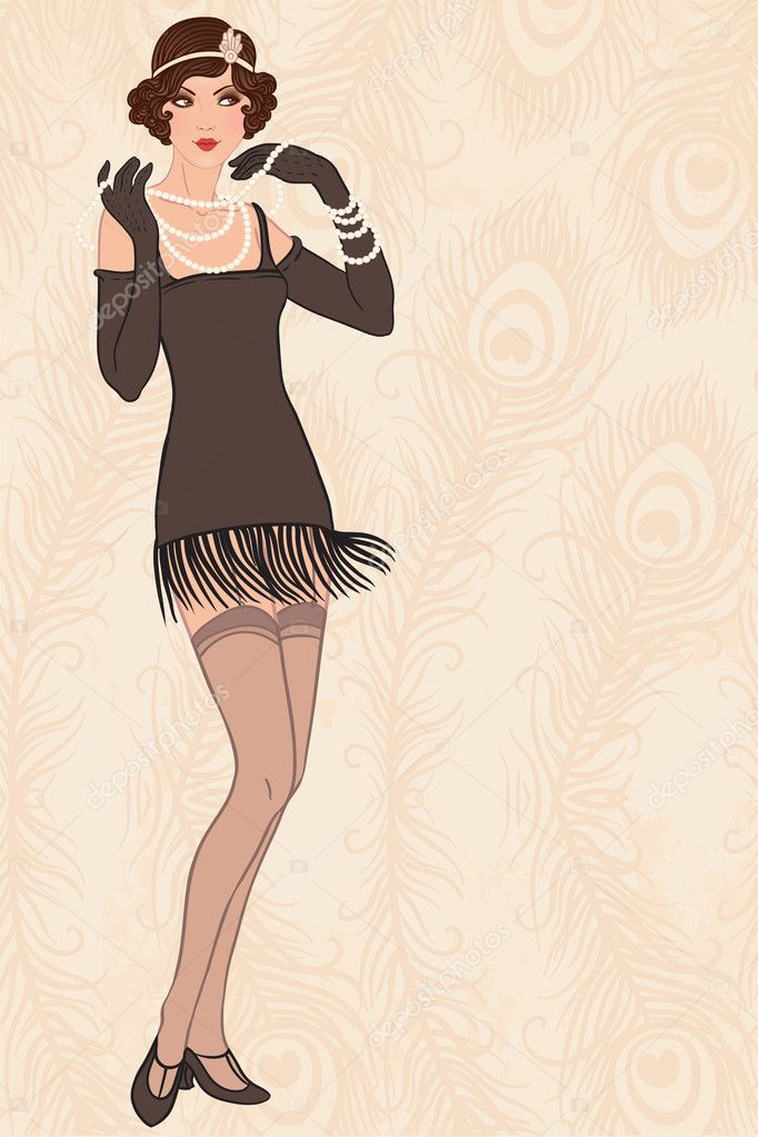 Flapper girl — Stock Vector © vgorbash #37528391