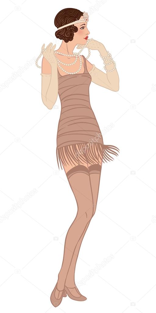 Flapper girls set — Stock Vector © vgorbash #37528531
