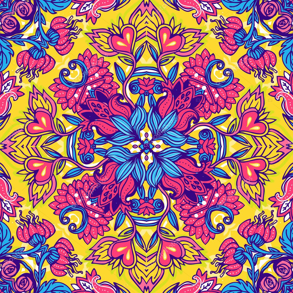 Squared ornamental floral paisley pattern Stock Vector by ©vgorbash ...