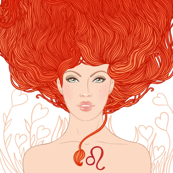 Leo Zodiac Sign As A Beautiful Girl — Stock Vector © Vgorbash 37535749