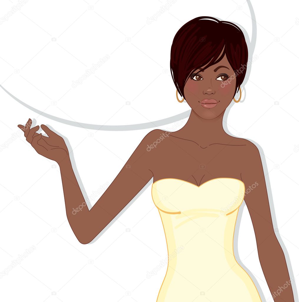 Beautiful African American Woman — Stock Vector © Vgorbash 37586395
