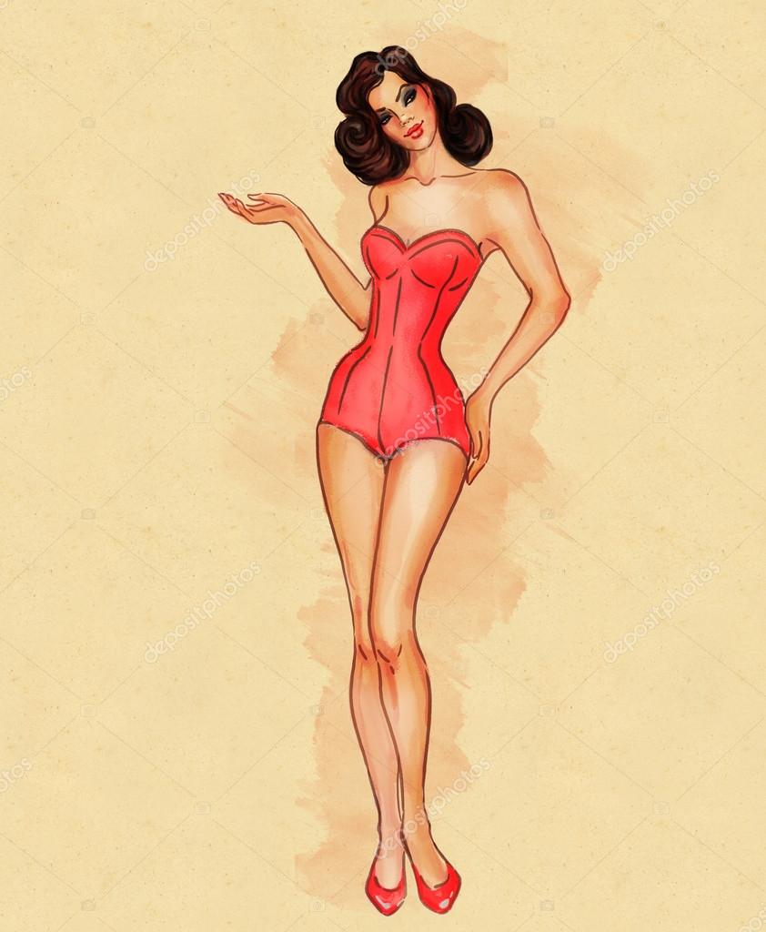 Vintage Swimwear Pin Up Girl