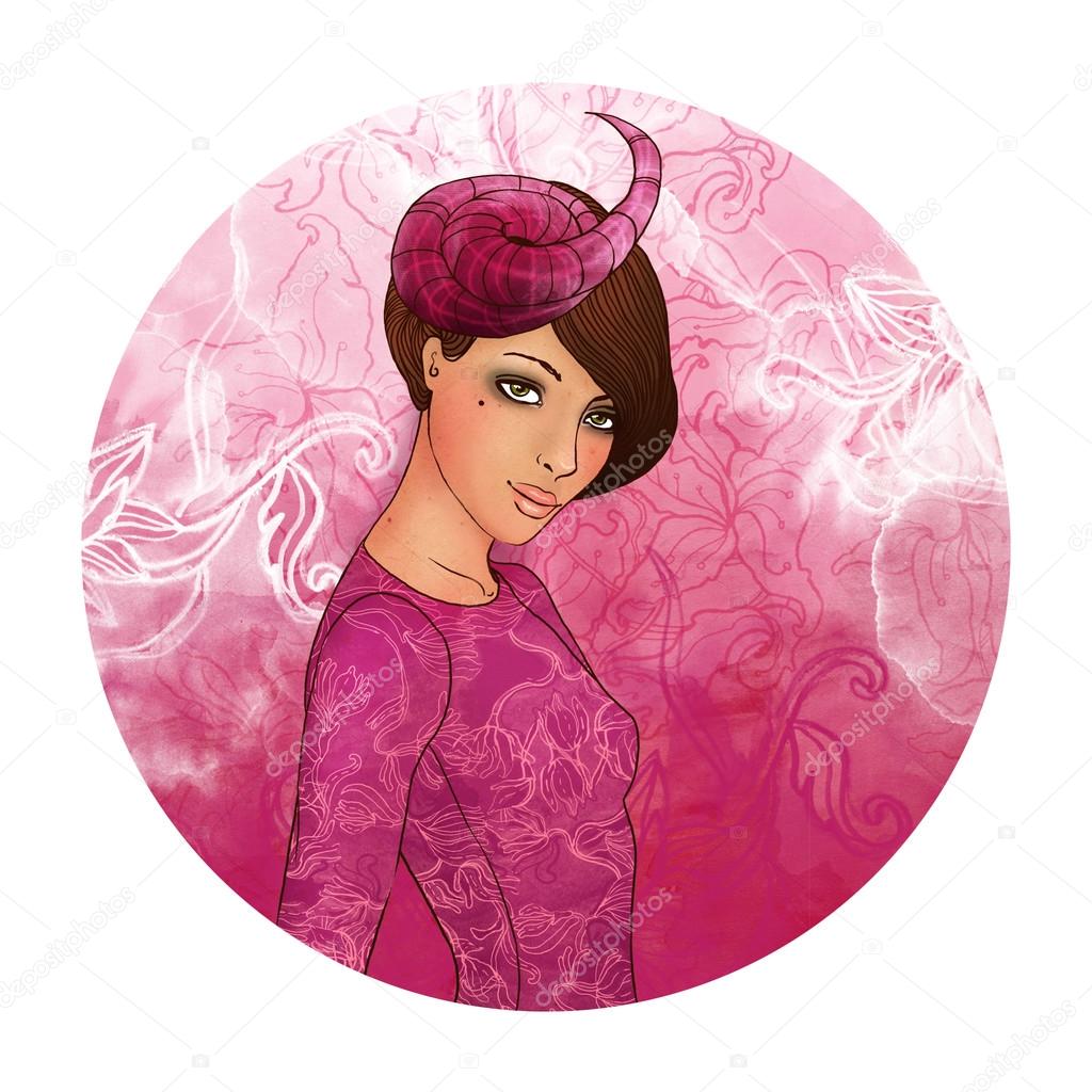 Capricorn astrological sign as a beautiful girl — Stock Photo ...