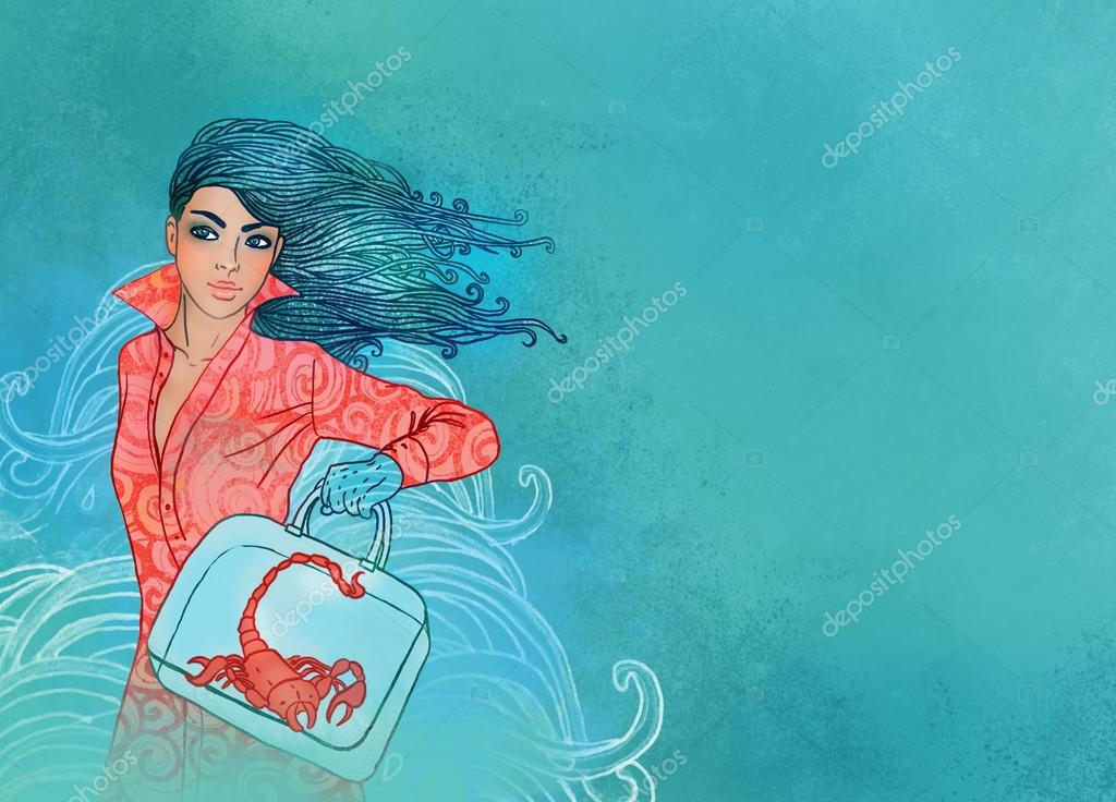 Scorpio zodiac sign as a beautiful girl — Stock Photo © vgorbash #40838929