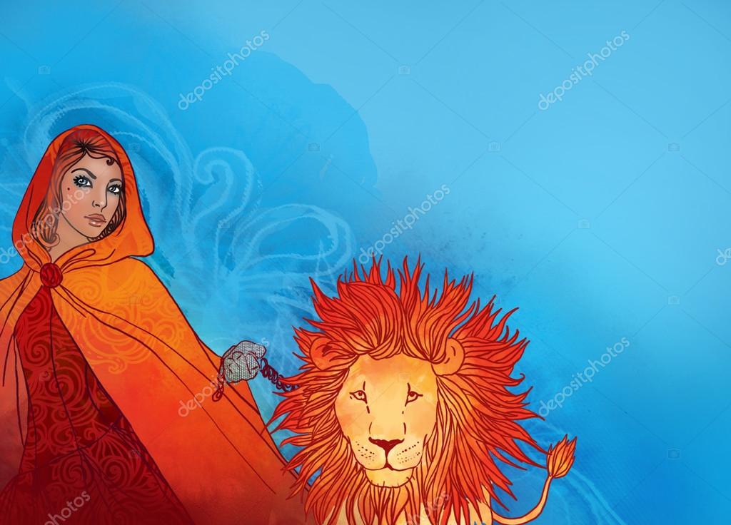 Leo zodiac sign as a beautiful girl — Stock Photo © vgorbash #40839145