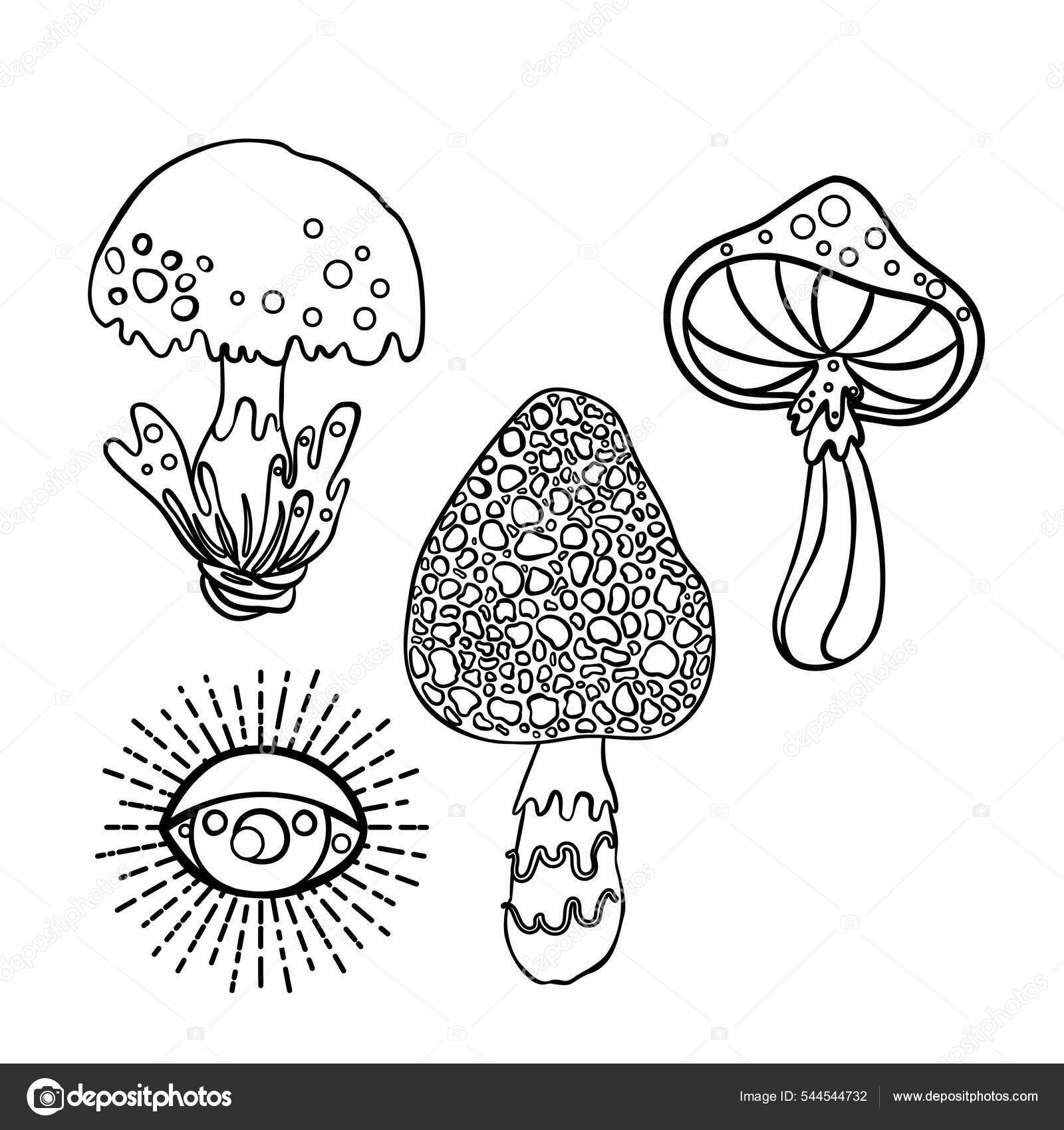 Trippy Mushroom Outline