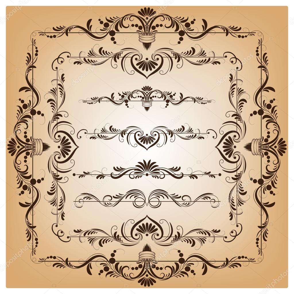 Conjunto de bordes vectoriales y marcos para el diseño 2025