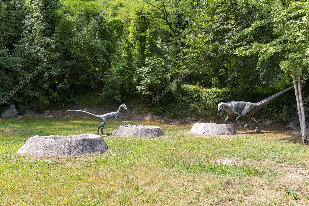 BUSSOLENGO, ITALY, 2019 July 20: lifesize reconstruction of a giant ...