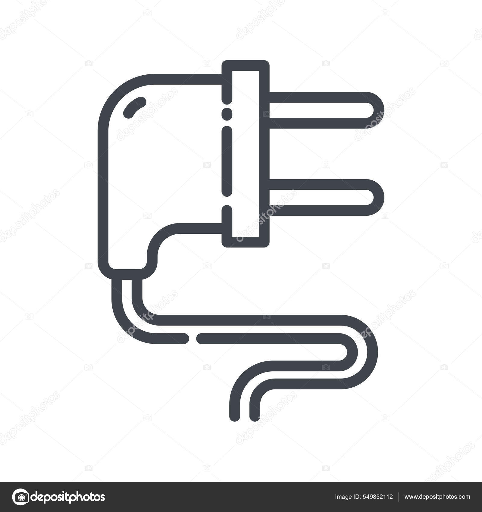 Plug Line Icon Isolated White Transparent Background Electricity Power ...