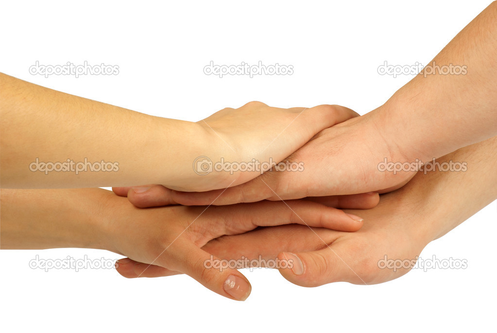 Many hands lying on top of each other Stock Photo by ©HorenkO 37502789