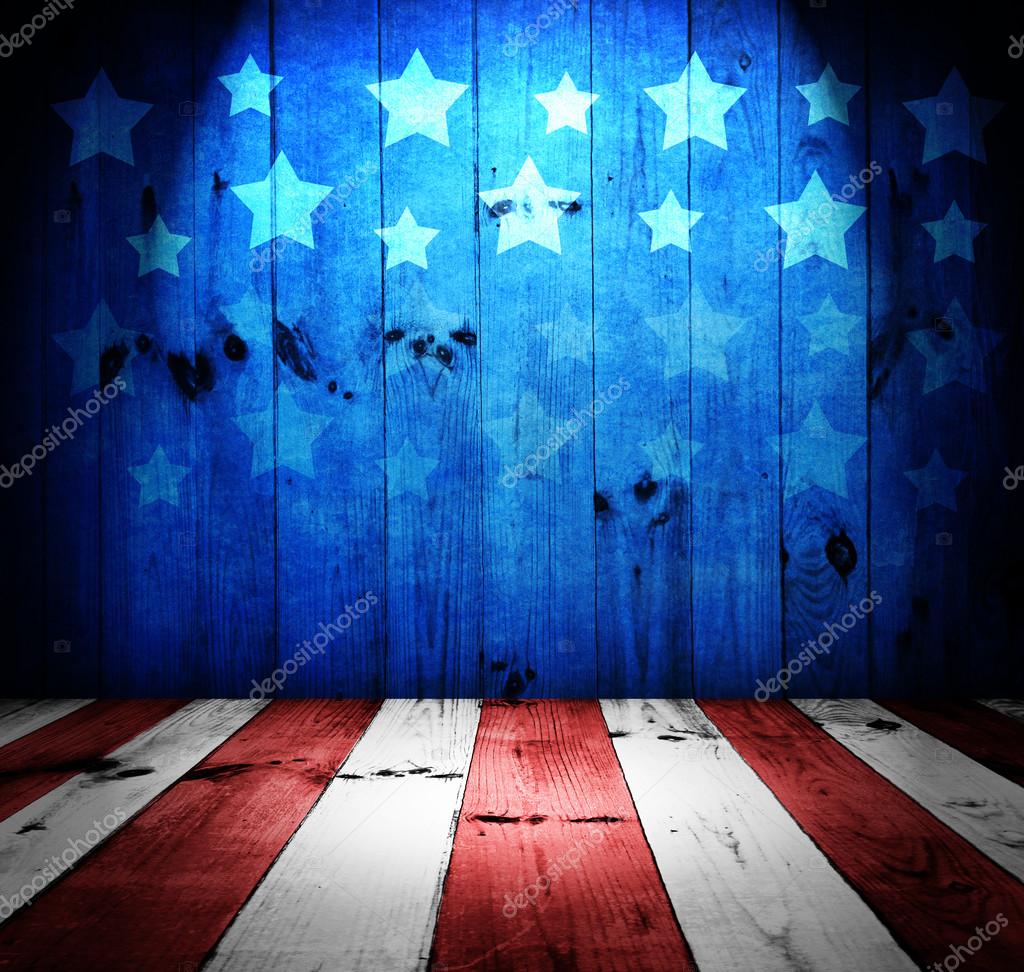 USA style background - empty wooden table for display montages Stock ...