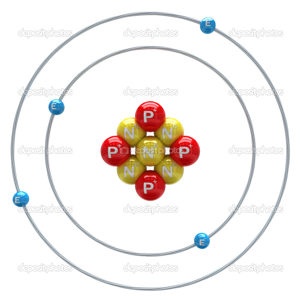 Átomo de berilio en un fondo blanco — Foto de stock © generalfmv #37900707