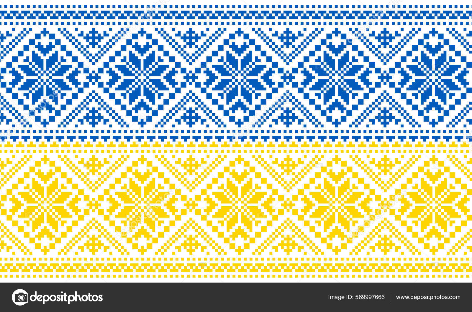 Ukrainian Embroidered Ornament National Colors Flag Ukraine Stock ...