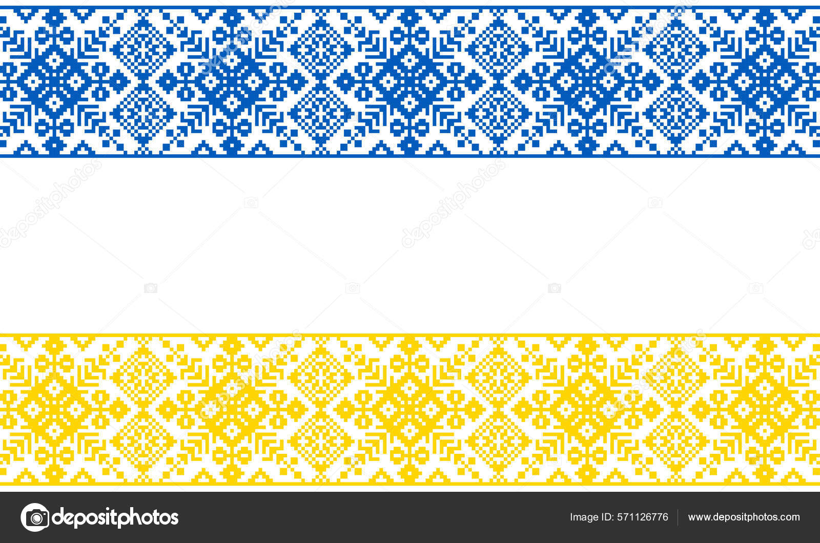 Traditional Embroidery Ornament Ukraine Flag National Colors ...