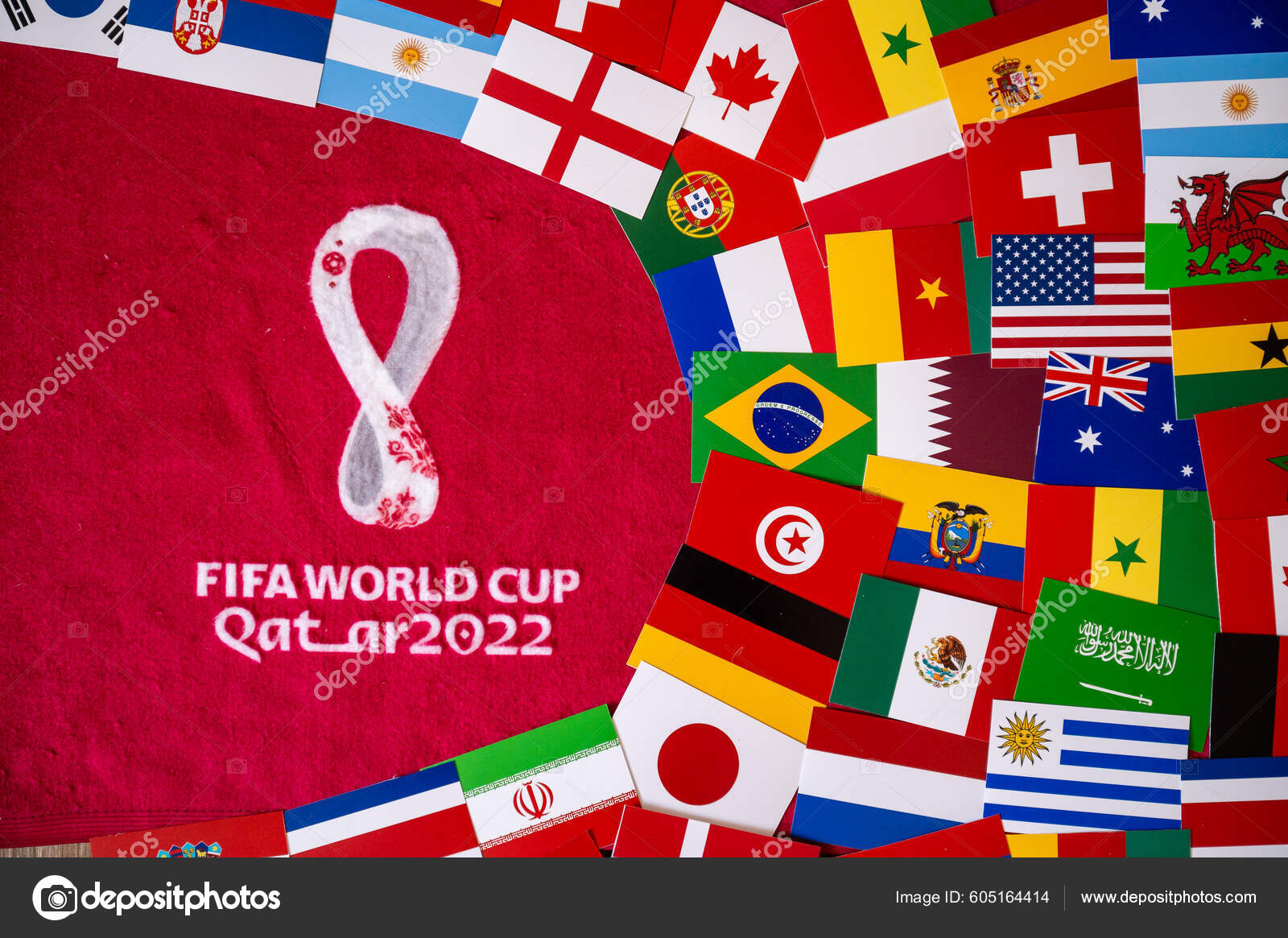 Doha Qatar August 2022 Flags All Teams Participating Fifa World – Stock ...