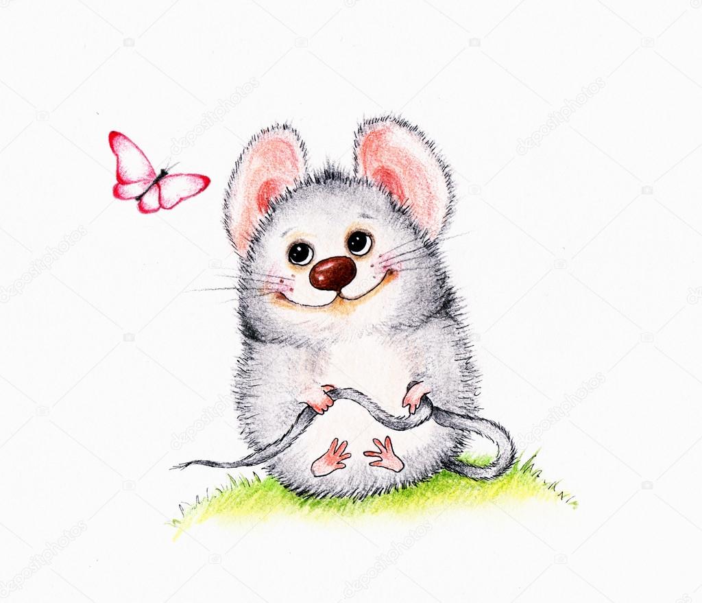 Mouse and butterfly Stock Illustration by ©Tchumak #38181879
