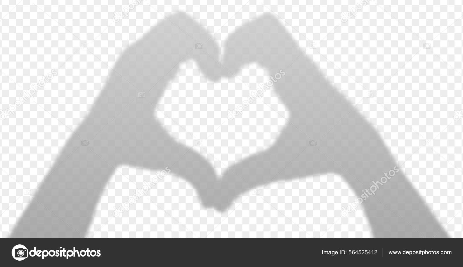Shadow overlay of hands. Loving Gesture reflection on wall. Transparent ...