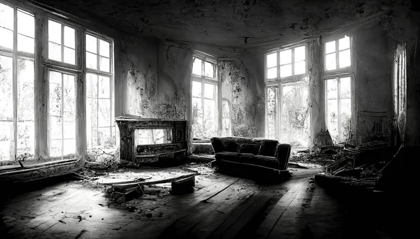 Ransacked House Black And White